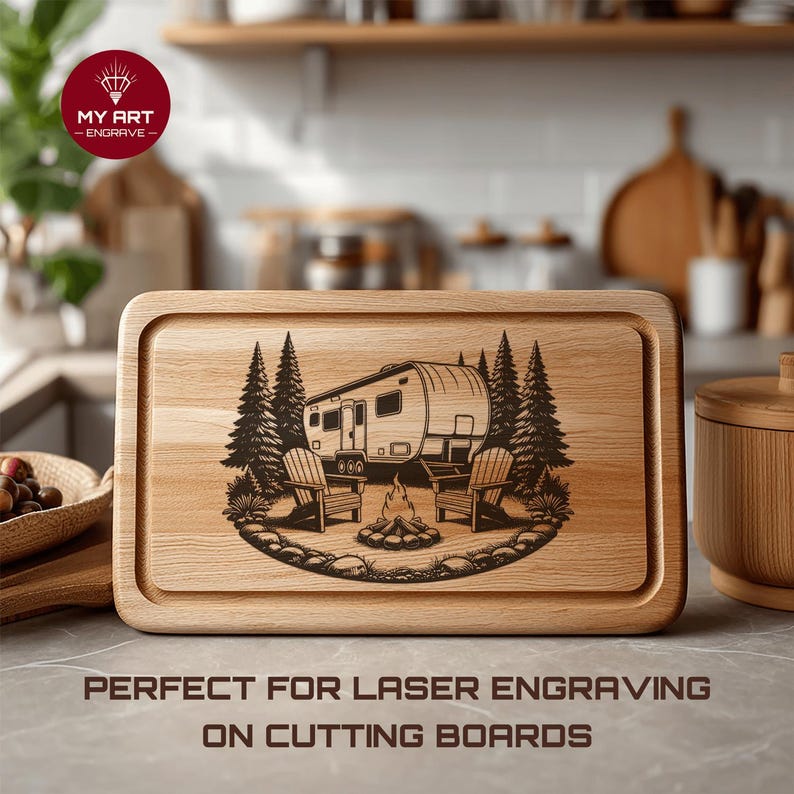 Campfire Camper SVG PNG, Laser Engraving Design (digital Download) - Etsy