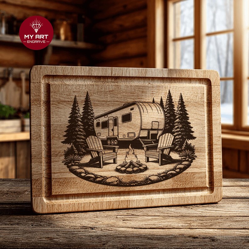 Campfire Camper SVG PNG, Laser Engraving Design (digital Download) - Etsy
