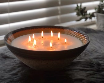 Wine Bottle Multi Wick Luxury Candle Soy Beeswax Triple Wick - Etsy