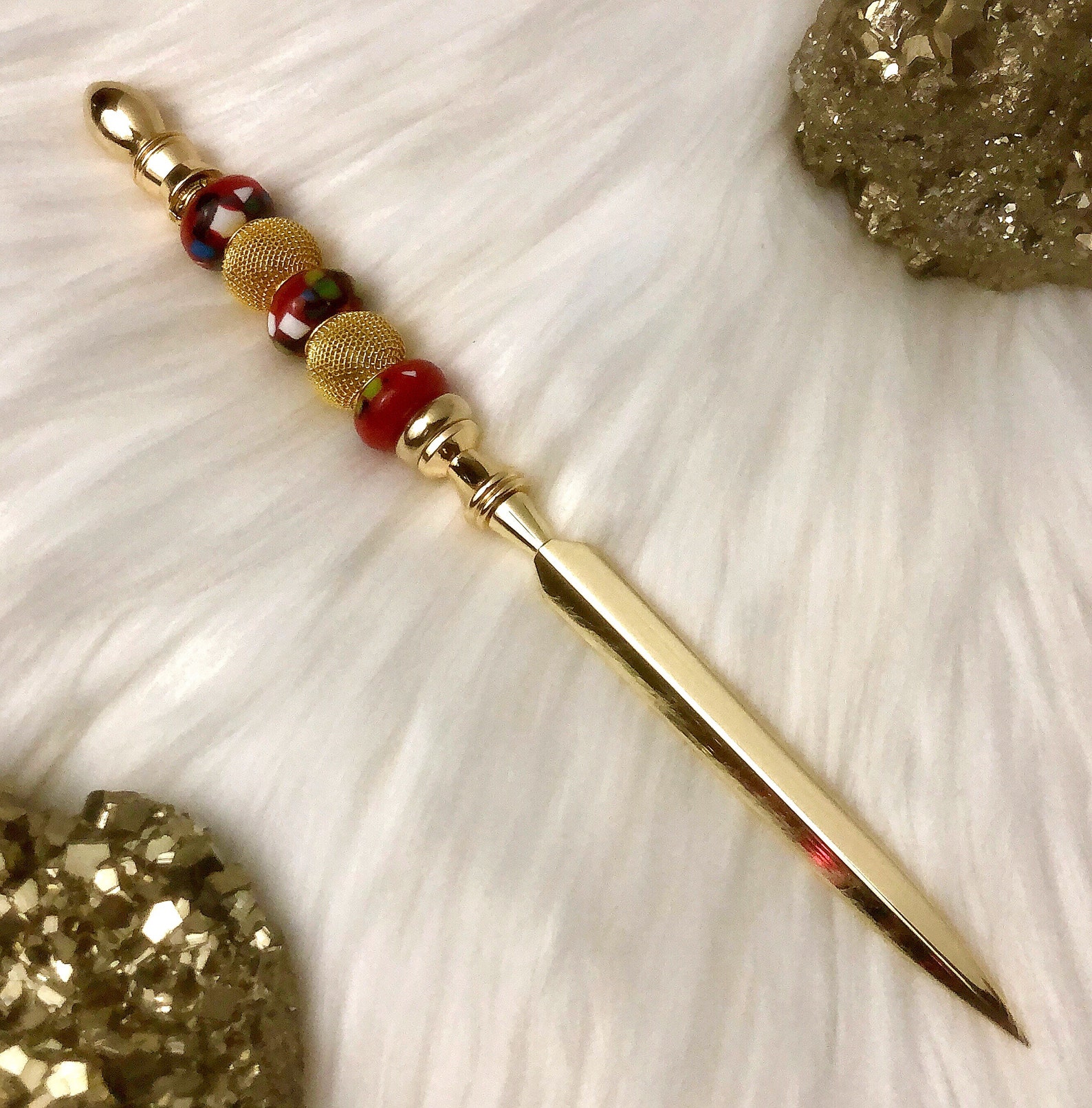 Beaded Gold Letter Opener One-of-a-kind Beadable Gift Idea - Etsy Canada