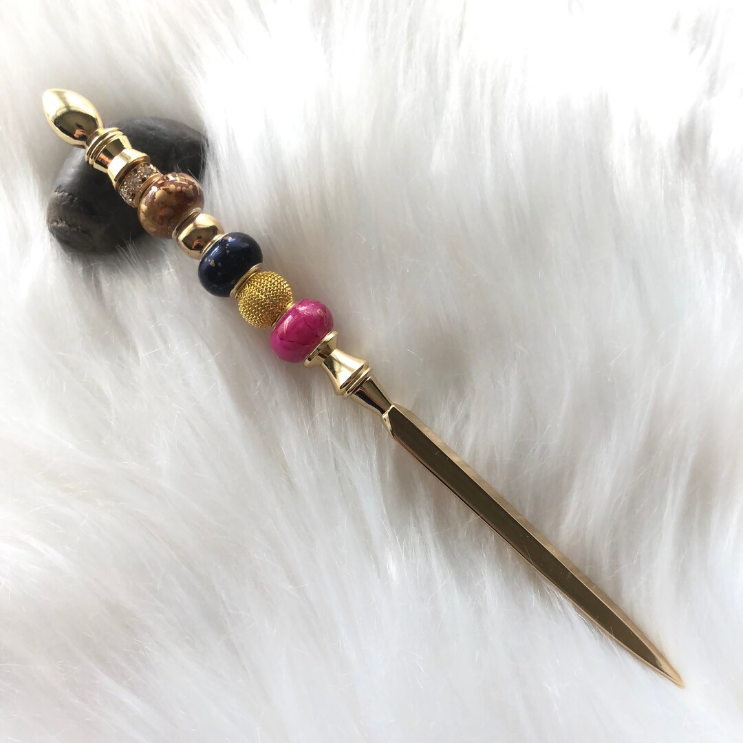 Beaded Letter Opener | Stylish Gold Beadable Letter Opener | One-of-a ...