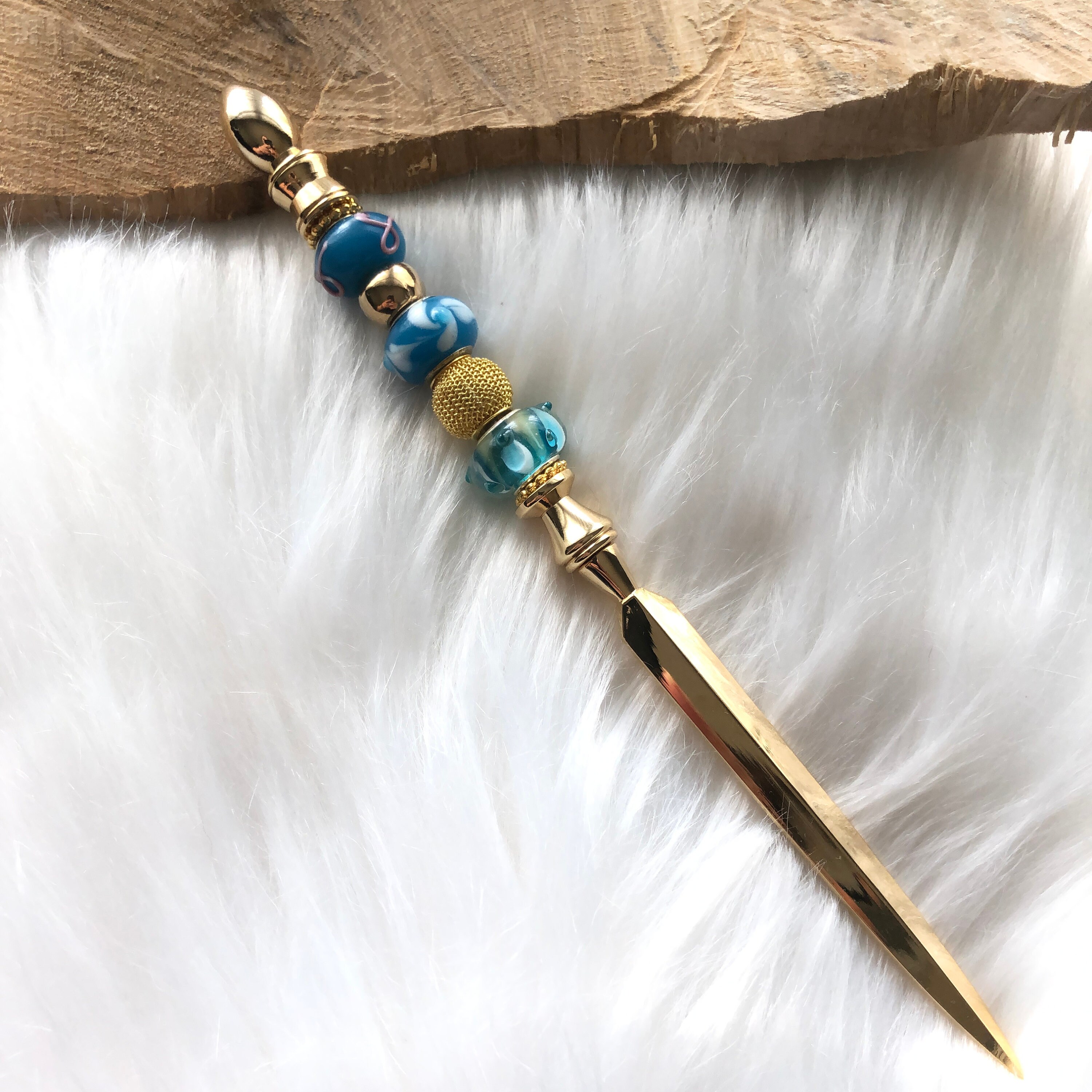Beaded Letter Opener Stylish Gold Beadable Letter Opener One-of-a-kind ...