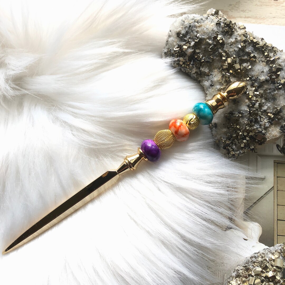 Beaded Letter Opener Stylish Gold Beadable Letter Opener One-of-a-kind ...
