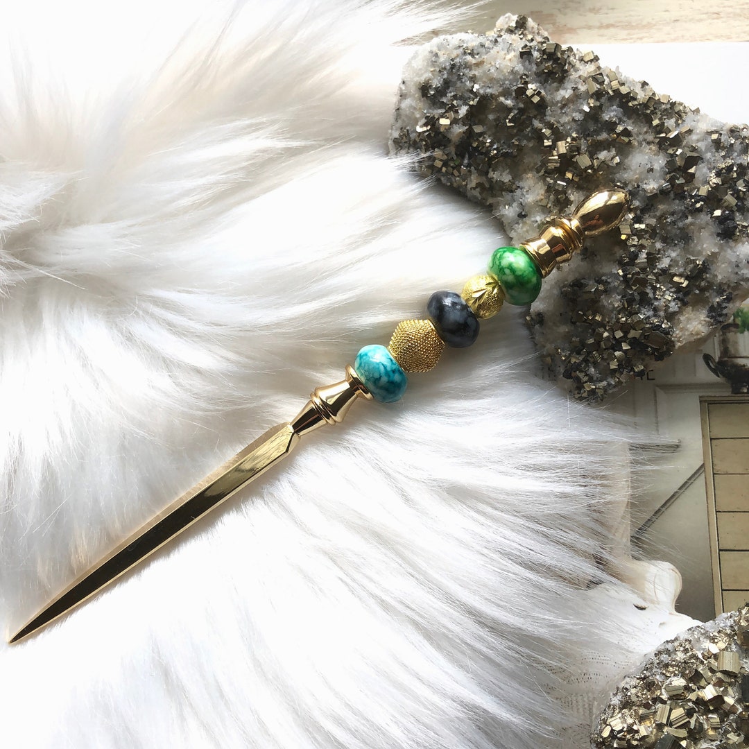 Beaded Letter Opener Stylish Gold Beadable Letter Opener - Etsy