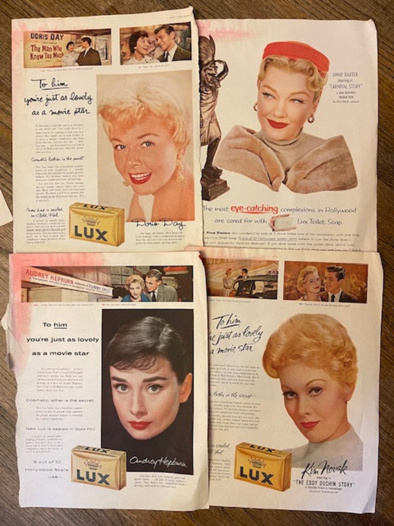 1950s Magazine Ads, Pepsi-cola, Lux Soap, Audrey Hepburn, Doris Day ...