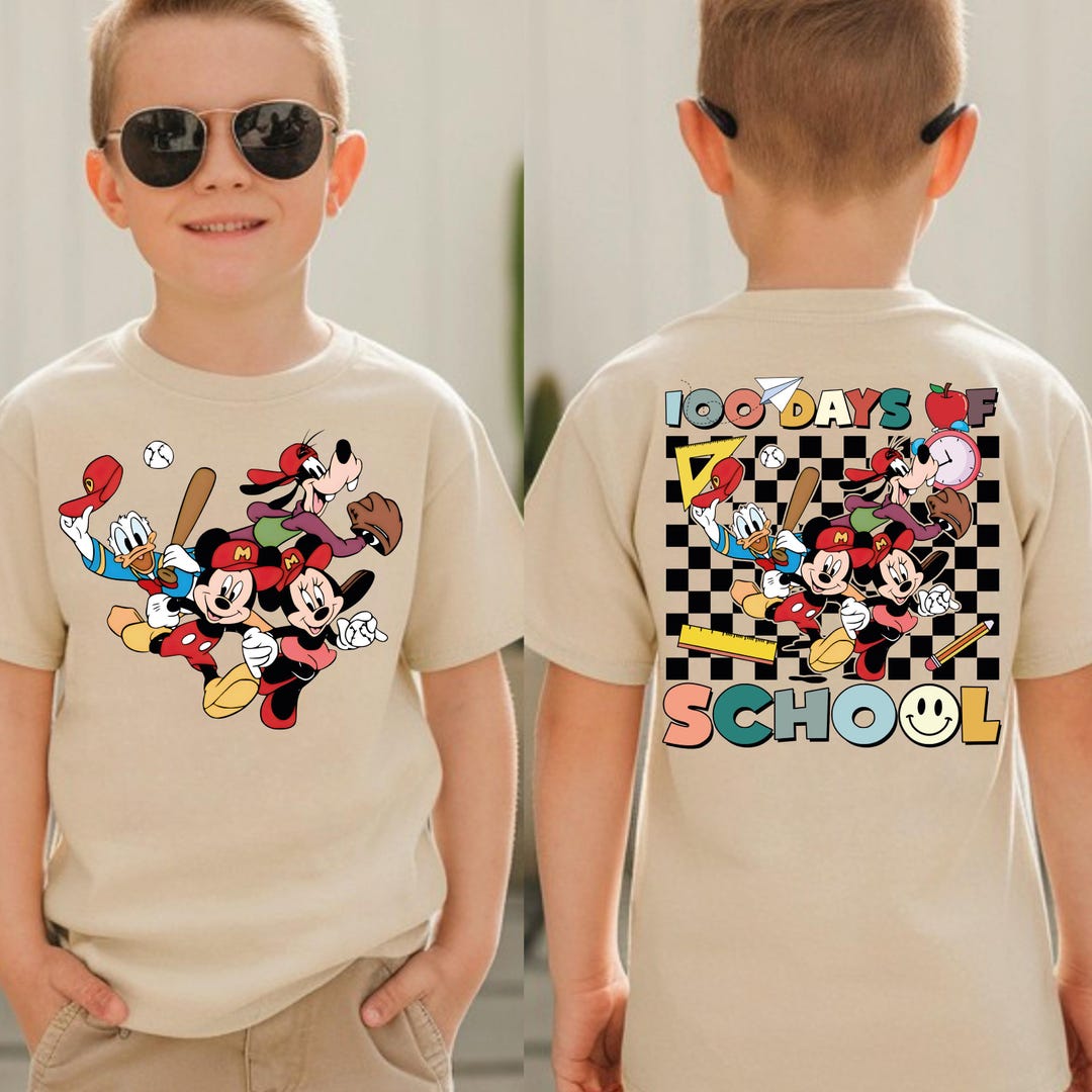 Mickey and Friends 100 Days of School Shirt, Cartoon Classroom ...