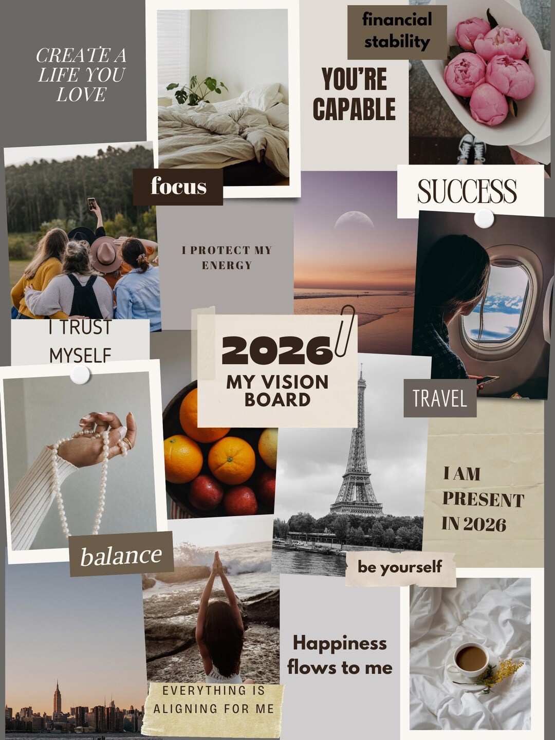 2026 Vision Board Poster Digital Download - I Trust the Process - Etsy