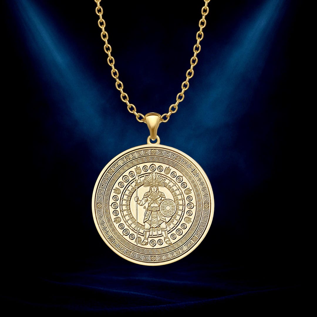 Warrior Necklace : Maya Jewelry , Aztec Medallion , Tribal Strength ...