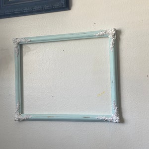 Baroque Open Wood Frame Aqua & White Photo Prop Empty - Etsy