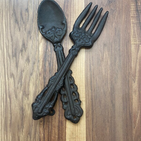 Large Fork and Spoon - Etsy