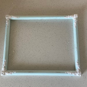 Baroque Open Wood Frame Aqua & White Photo Prop Empty - Etsy