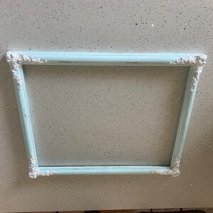 Baroque Open Wood Frame Aqua & White Photo Prop Empty - Etsy