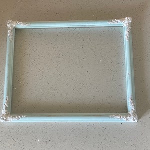 Baroque Open Wood Frame Aqua & White Photo Prop Empty - Etsy