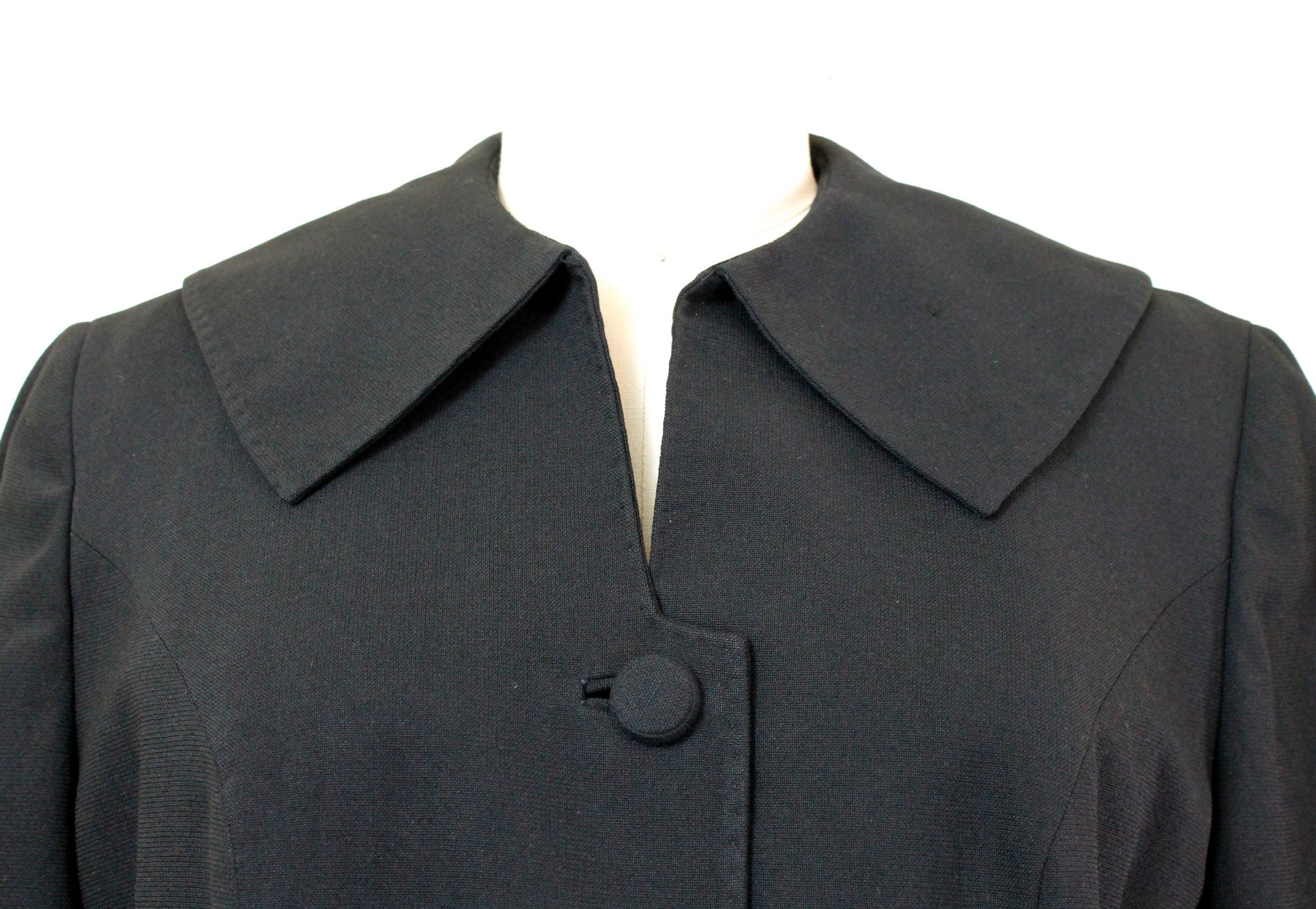 Wit and Wisdom // 1950s black wool New Look suit jacket by Moordale Md Lg