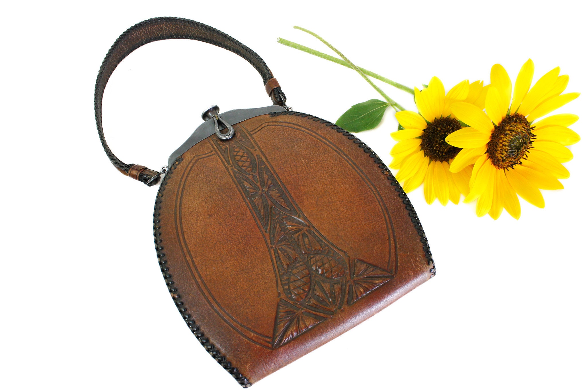 Art Nouveau 1900s to 1920s Arts and Crafts tooled leather purse by ...