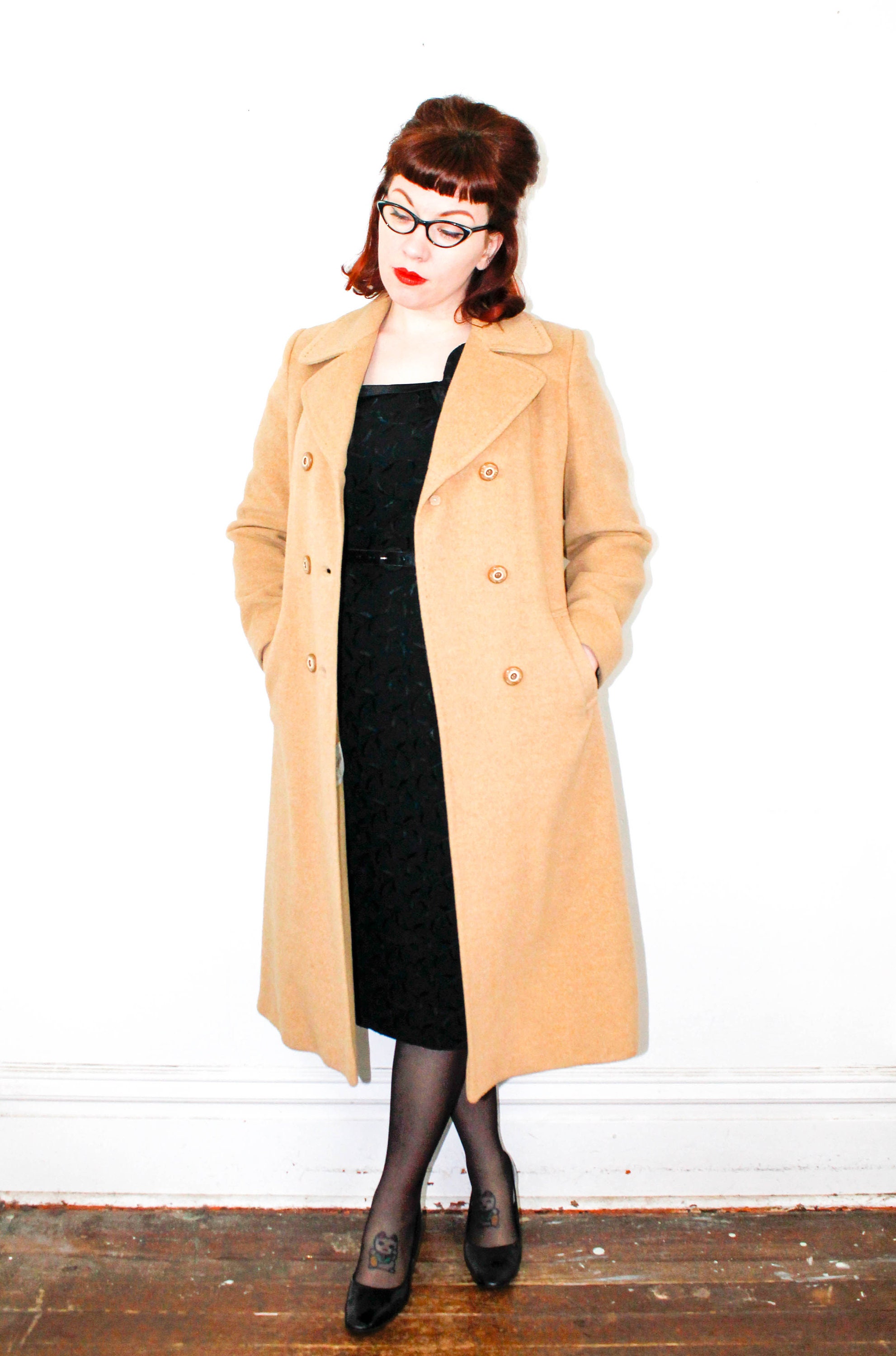 Chanterelle . classic 1950s camel hair coat . md / medium