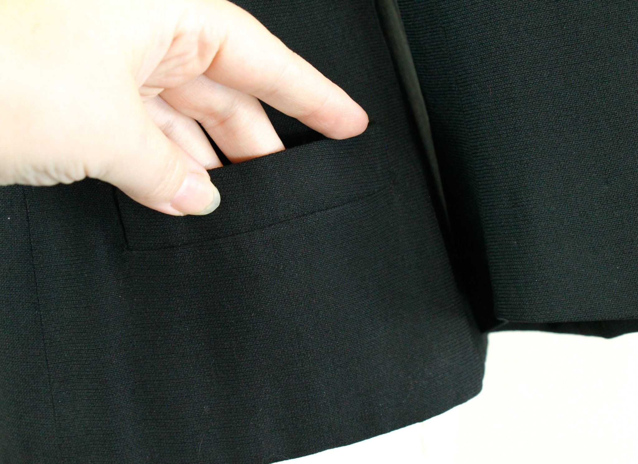 Wit and Wisdom // 1950s black wool New Look suit jacket by Moordale Md Lg