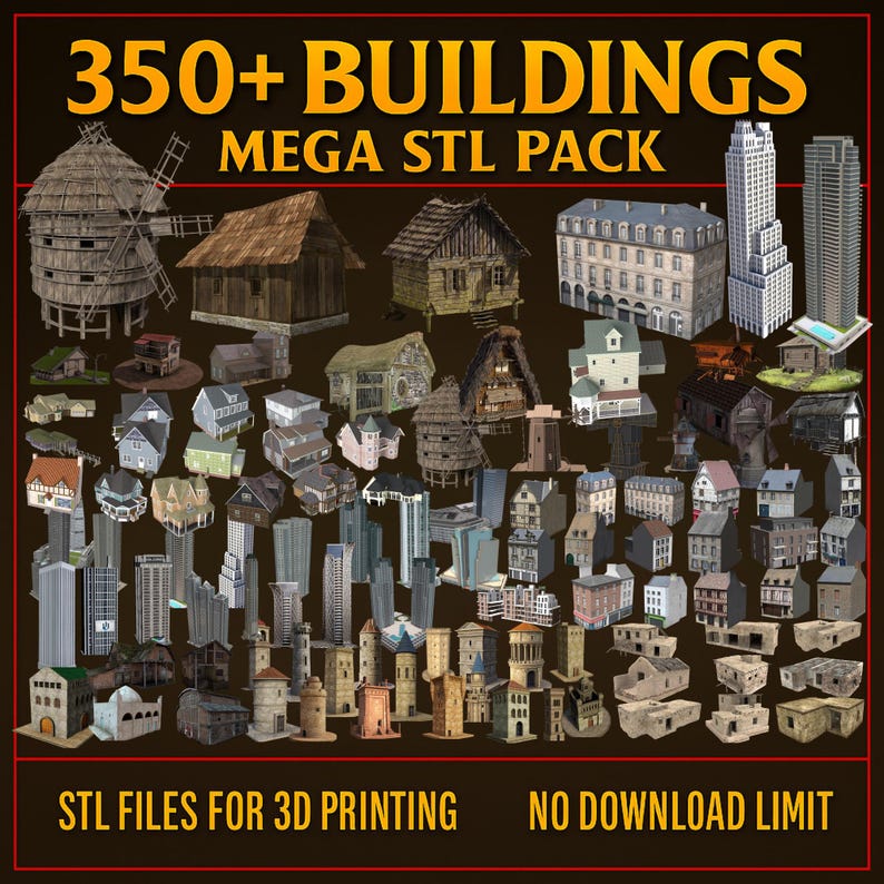 3D Printable Buildings: 350+ Mega STL Pack (instant Download) - Etsy
