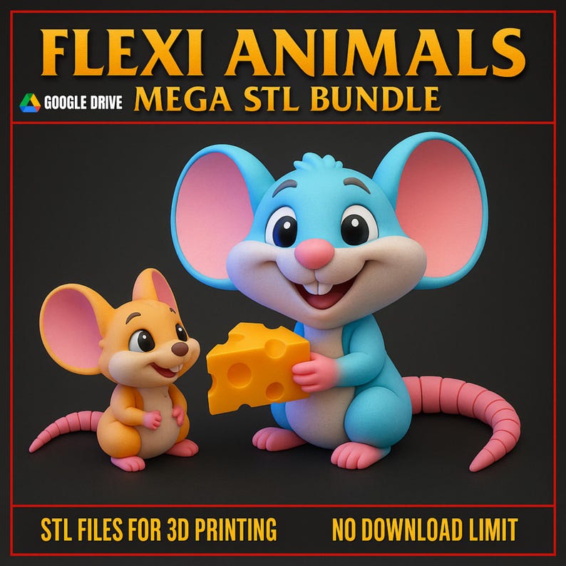 Flexi Animal STL Bundle: 150+ 3D Print Models - Etsy