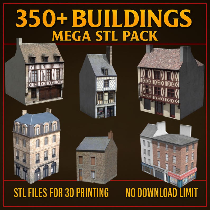 3D Printable Buildings: 350+ Mega STL Pack (instant Download) - Etsy