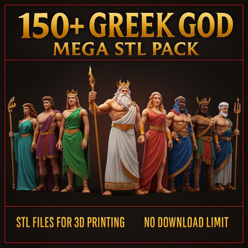 Greek God STL Mega Pack: 3D Print Mythology Figures - Etsy