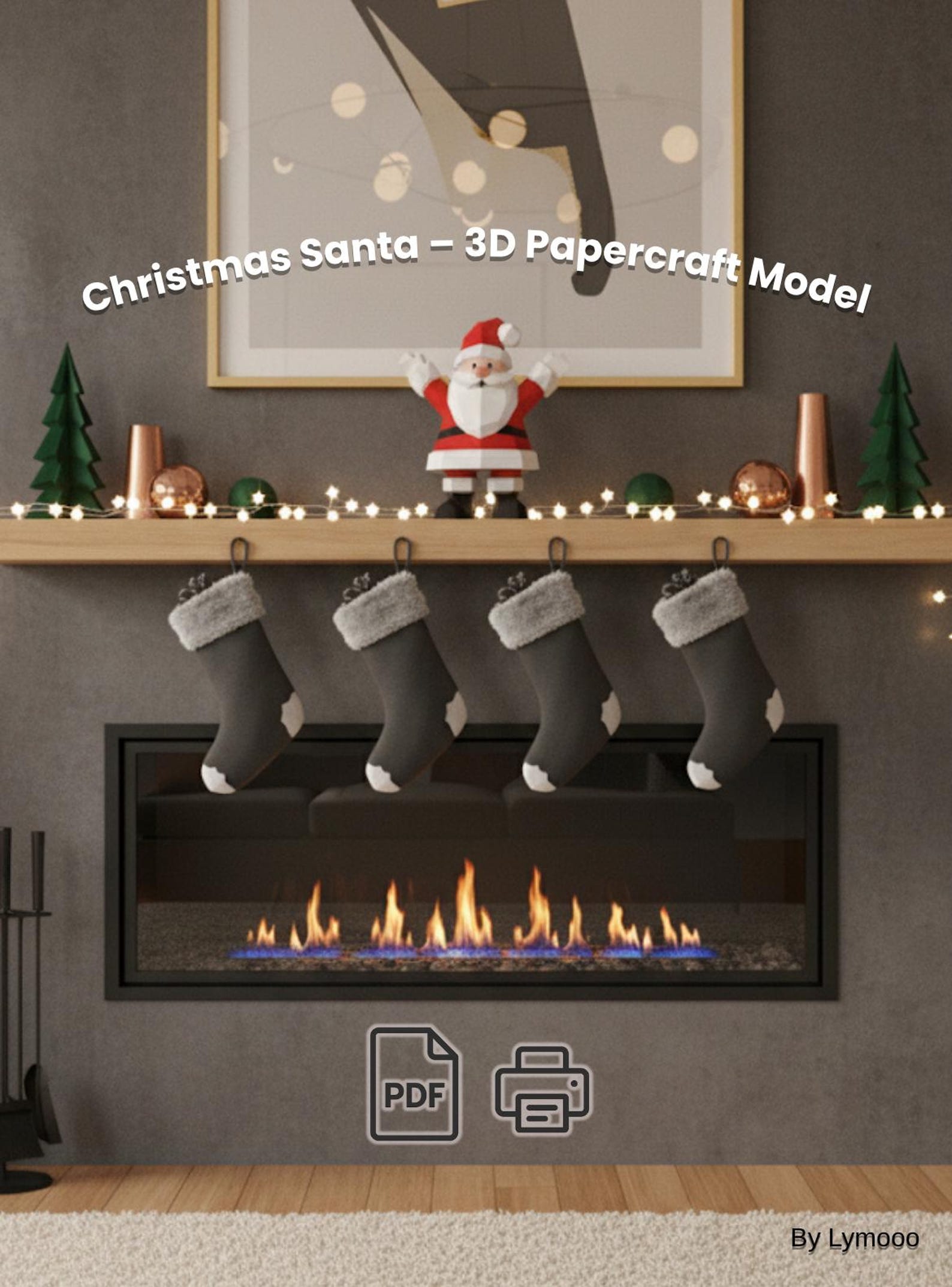 Christmas Santa – 3D Papercraft Model | Holiday Printable Decoration - Etsy