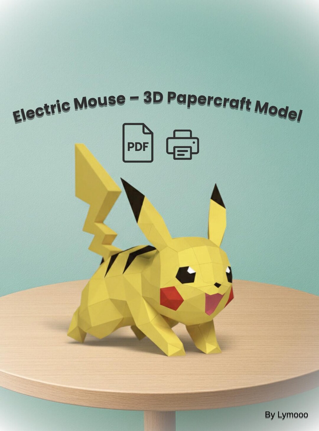 Electric Mouse – 3D Papercraft DIY | Printable PDF Model | Cute Paper ...