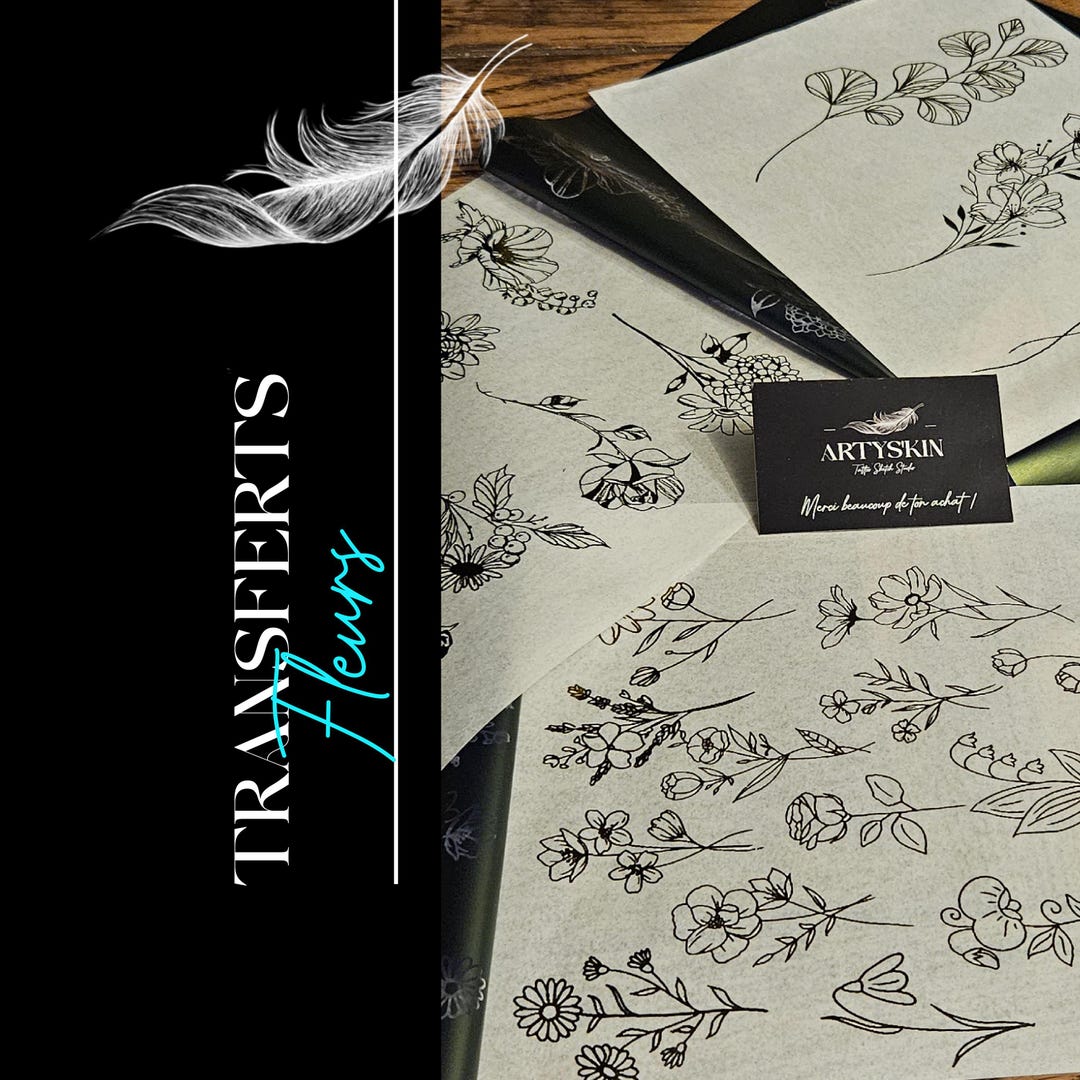 Temporary Tattoo Transfers: Floral Theme - Etsy