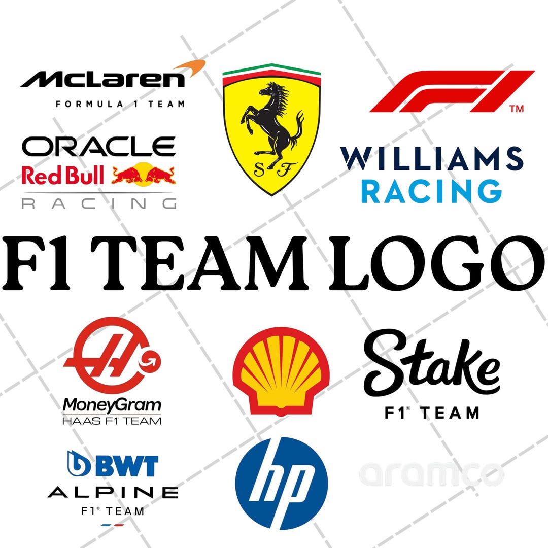 2025 F1 Team Logo, Racing Logo, F1 Driver Logo, Formula 1 - Etsy