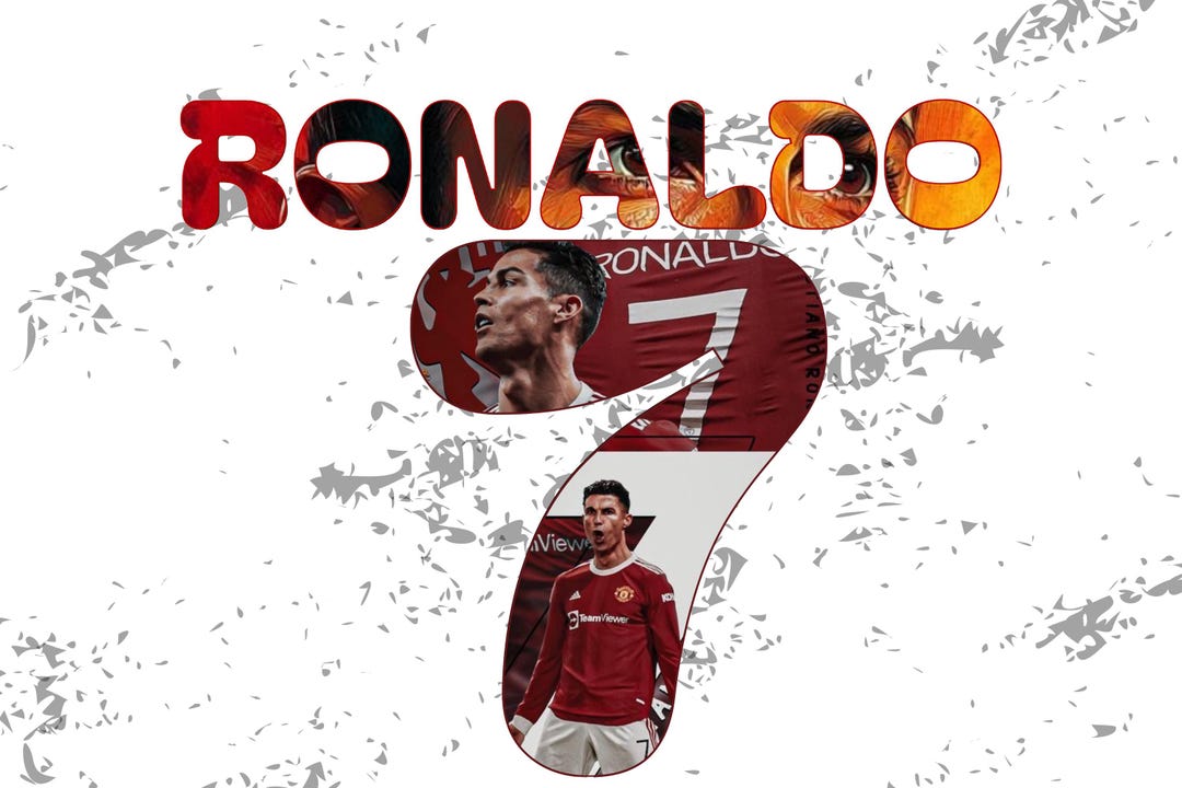 Ronaldo 7 PNG, Cristiano Ronaldo Typography Art, Football Legend Design ...