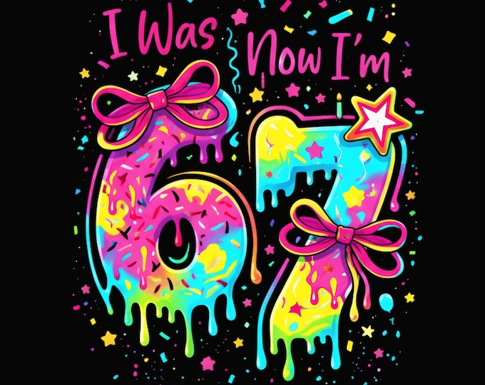 I Was 6 Now I Am 7 PNG SVG, Funny 7th Birthday Sublimation, Viral Six ...