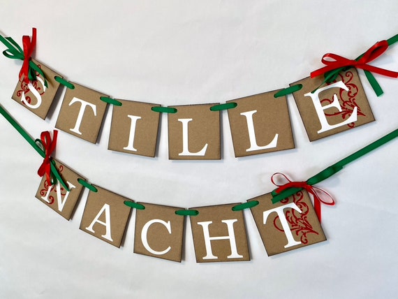 Silent Night, Still Nacht Banner- Red and Green German Christmas ...