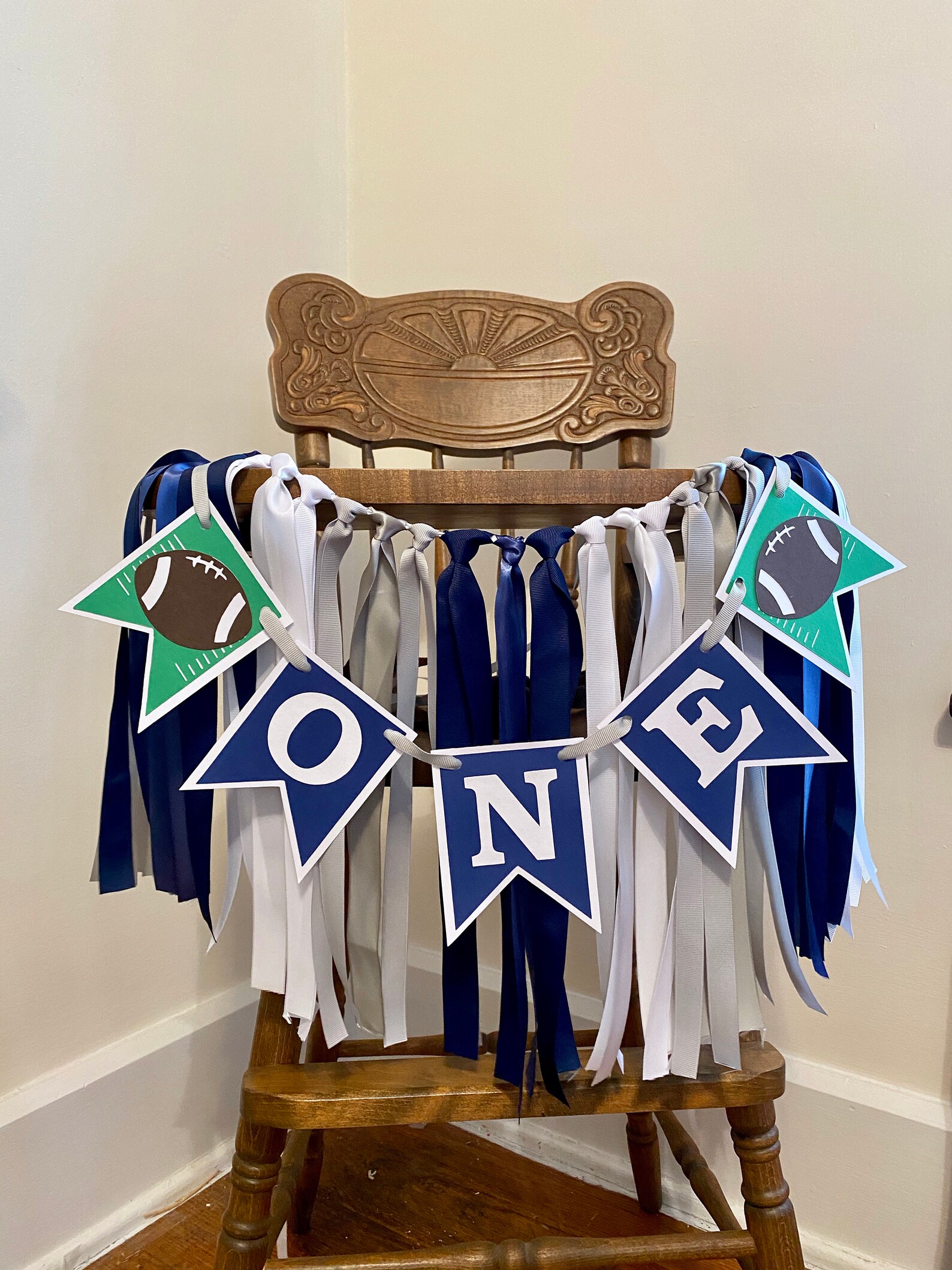 Football First Birthday Decorations Navy Football Birthday - Etsy