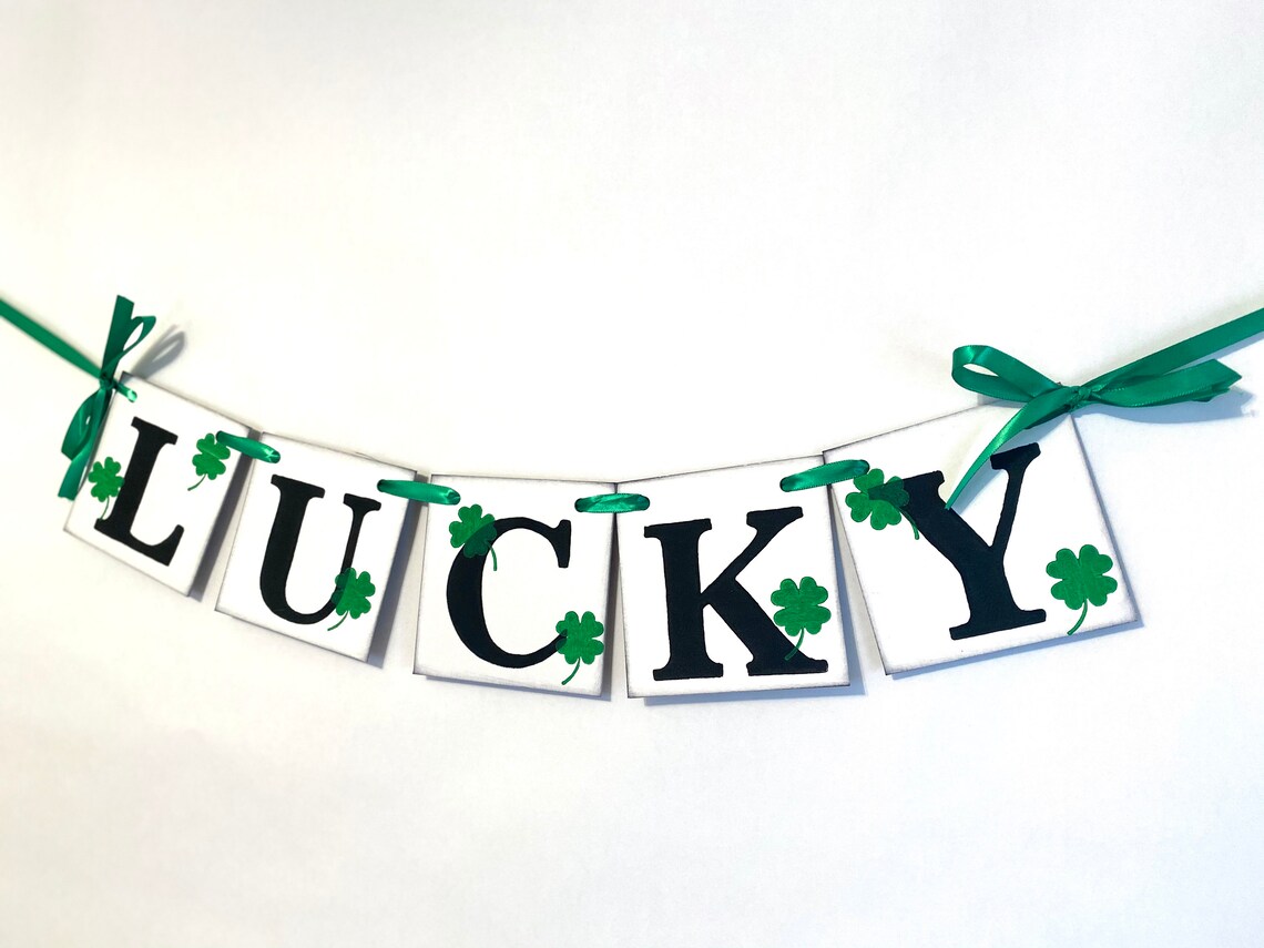 St Patricks Day Decor LUCKY Banner St Patricks Day Fireplace - Etsy