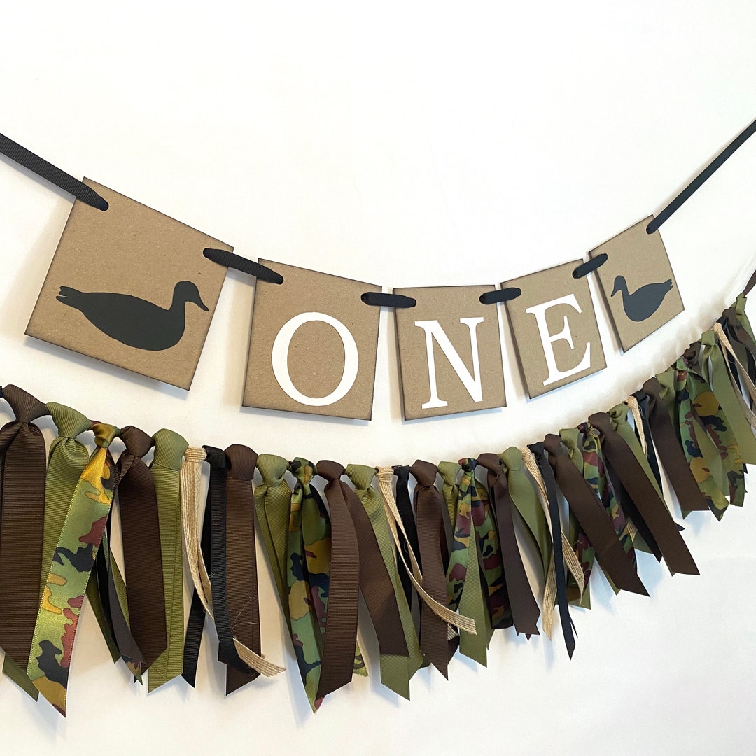 Duck Hunting 1st Birthday Banner: ONE High Chair Decor - Etsy