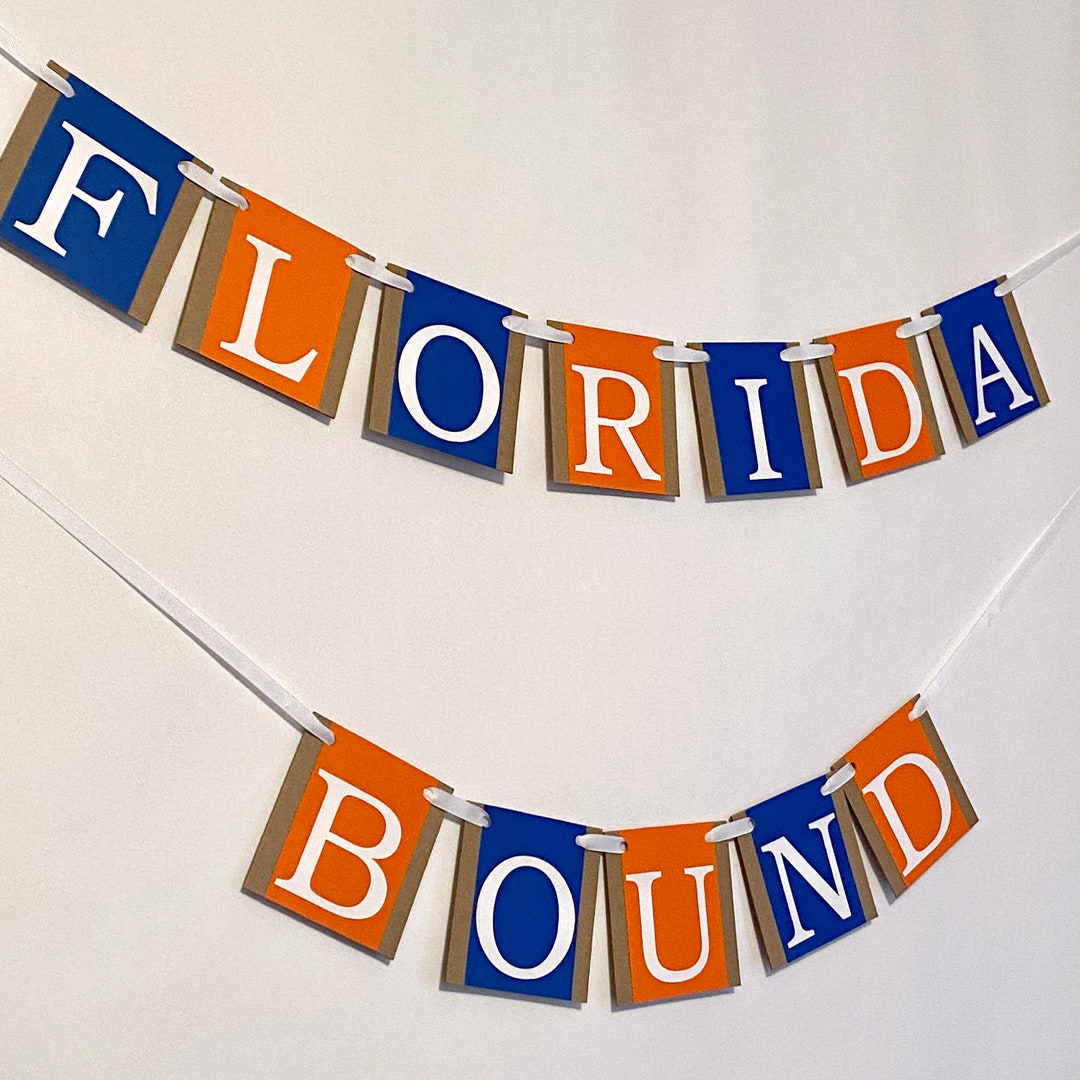 College Bound Banner Blue and Orange Graduation Decor Custom University ...