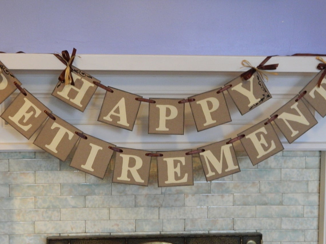 Happy Retirement Banner / Retirement Party Sign / Retirement - Etsy