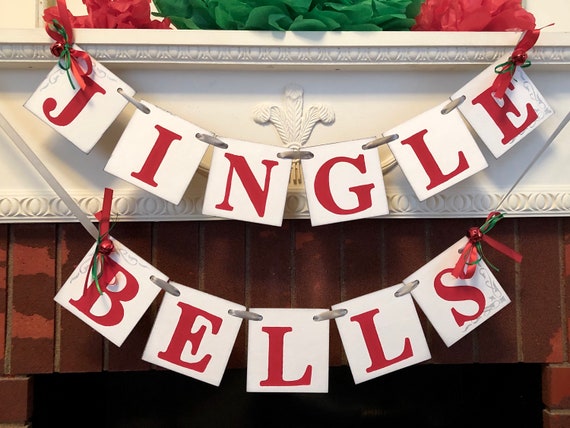 Christmas decorations - JINGLE BELLS Banner- Christmas Garland ...