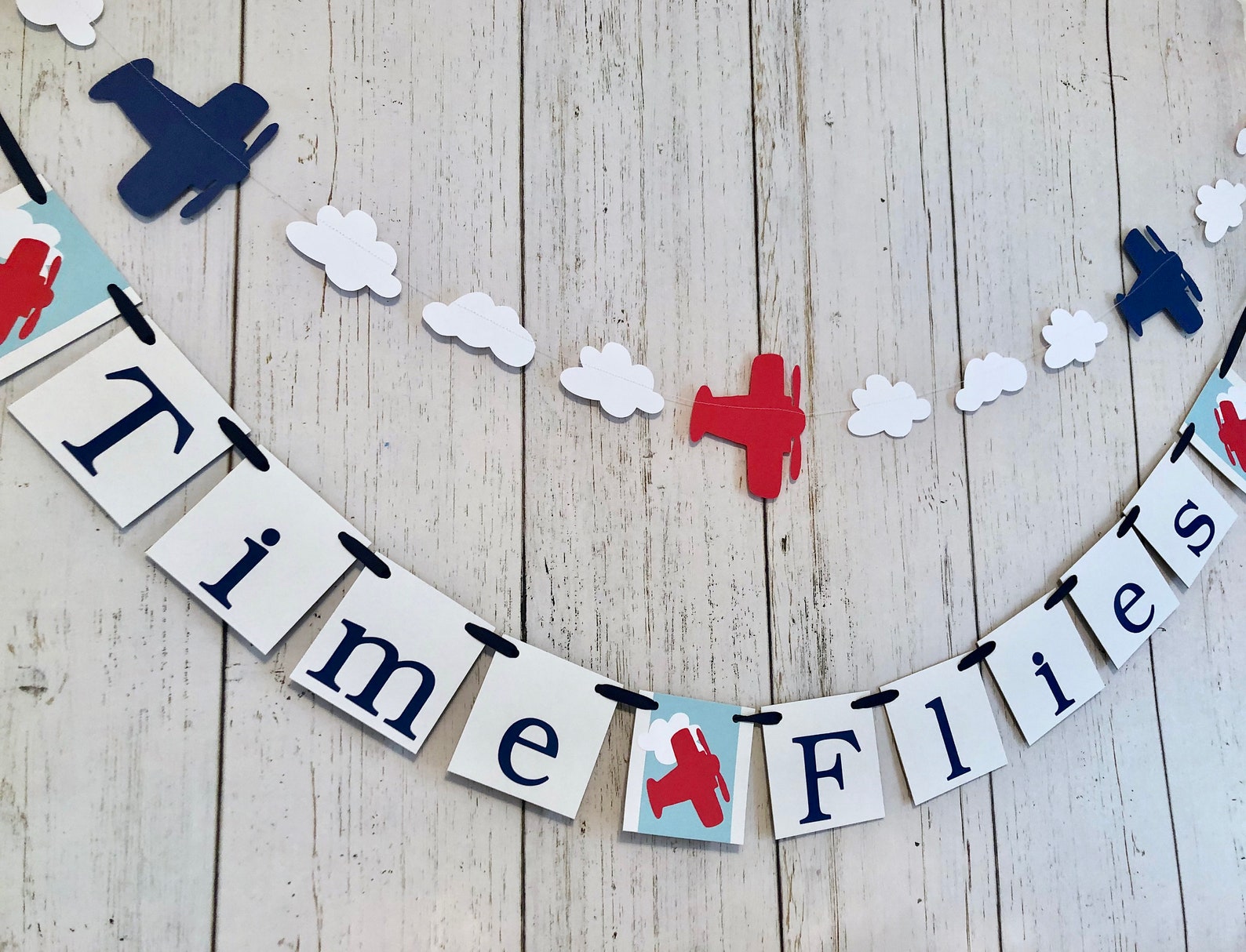 Time Flies First Birthday Decoration Boys Birthday Airplane | Etsy