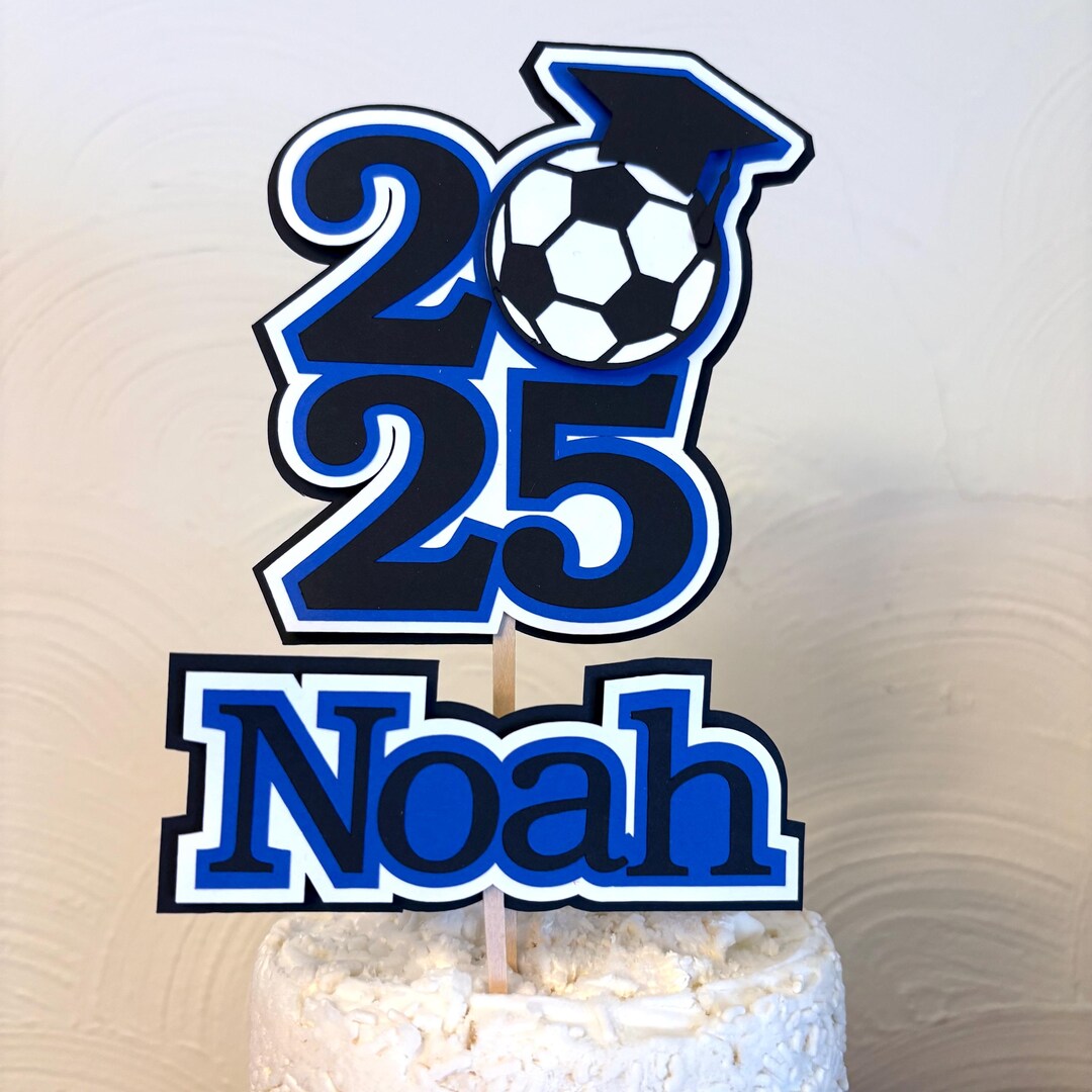 Personalized Graduation Cake Topper , Soccer Graduate , Graduation ...