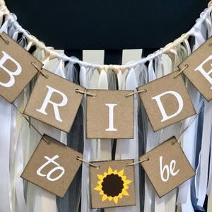 Sunflower Bride to Be Chair Banner: Bridal Shower Decor - Etsy