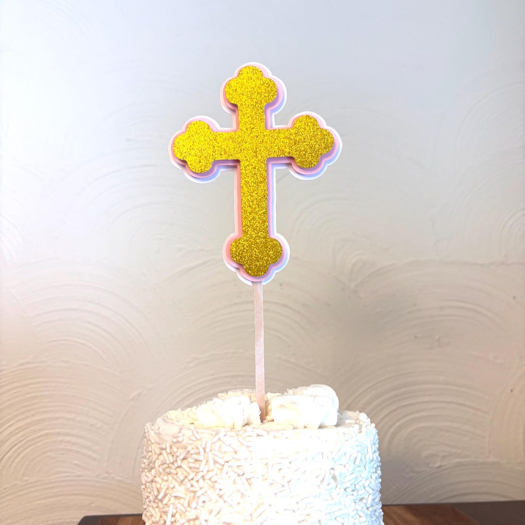 Cross Cake Topper, Baptism Cake Topper, First Communion Cake Topper ...