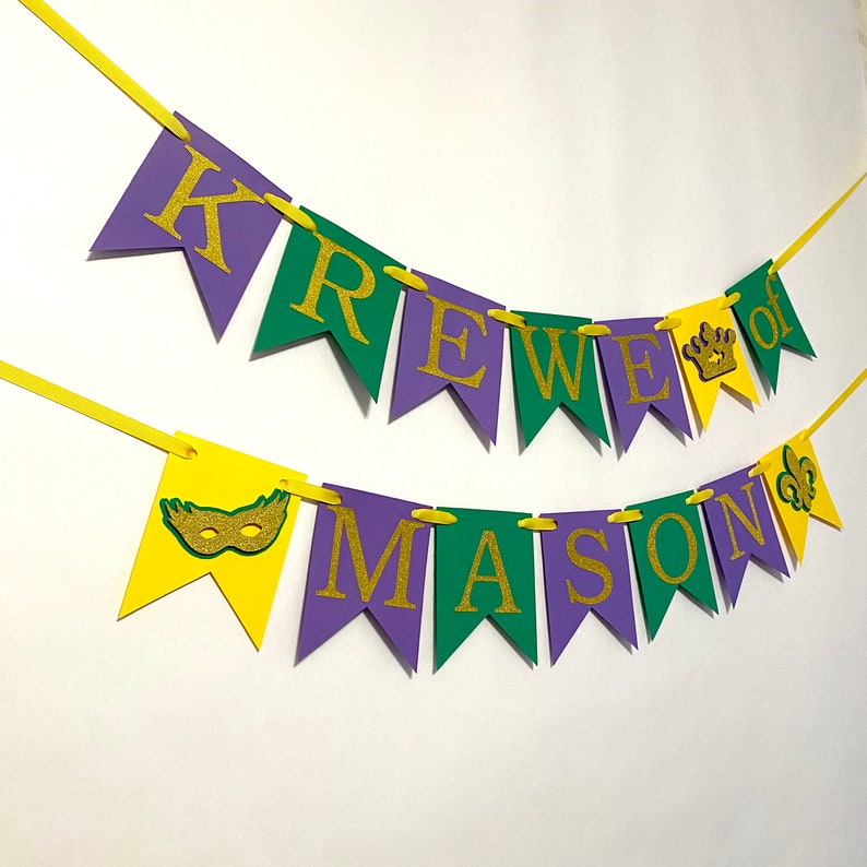 Mardi Gras Birthday Banner: Custom Krewe Party Decorations - Etsy