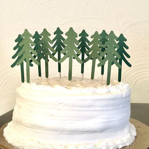 Camping Trees Cake Toppers - Etsy