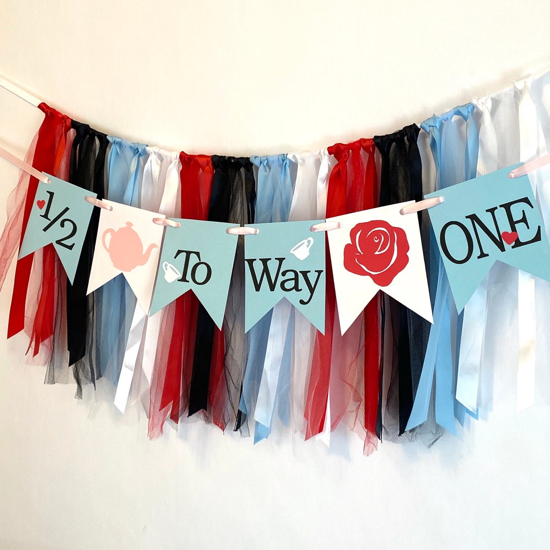 Alice in Onederland Half Birthday Decorations 6 Months Old Tea Party ...