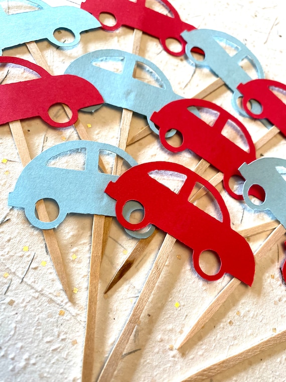 Cars Cupcake Toppers, Two Fast Birthday Toppers , Beep Beep , Vintage ...