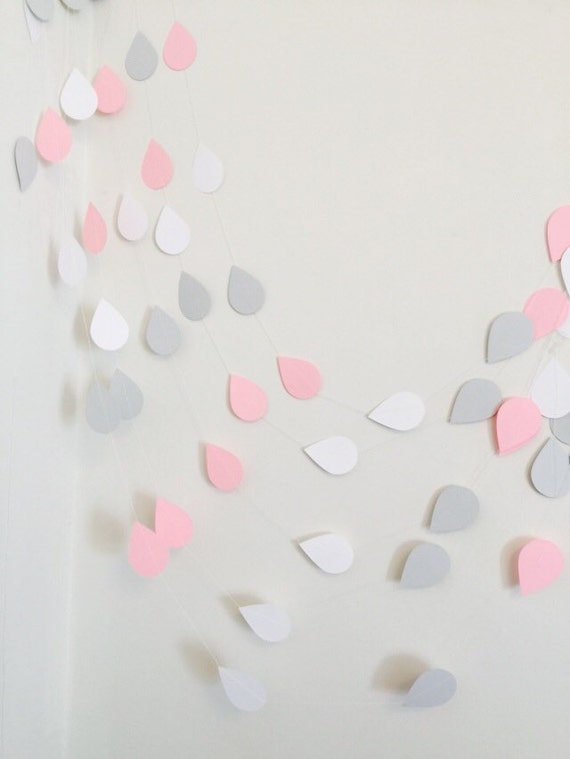 Baby Sprinkle Decorations , Raindrop Backdrop , Pink & Gray Baby Shower ...
