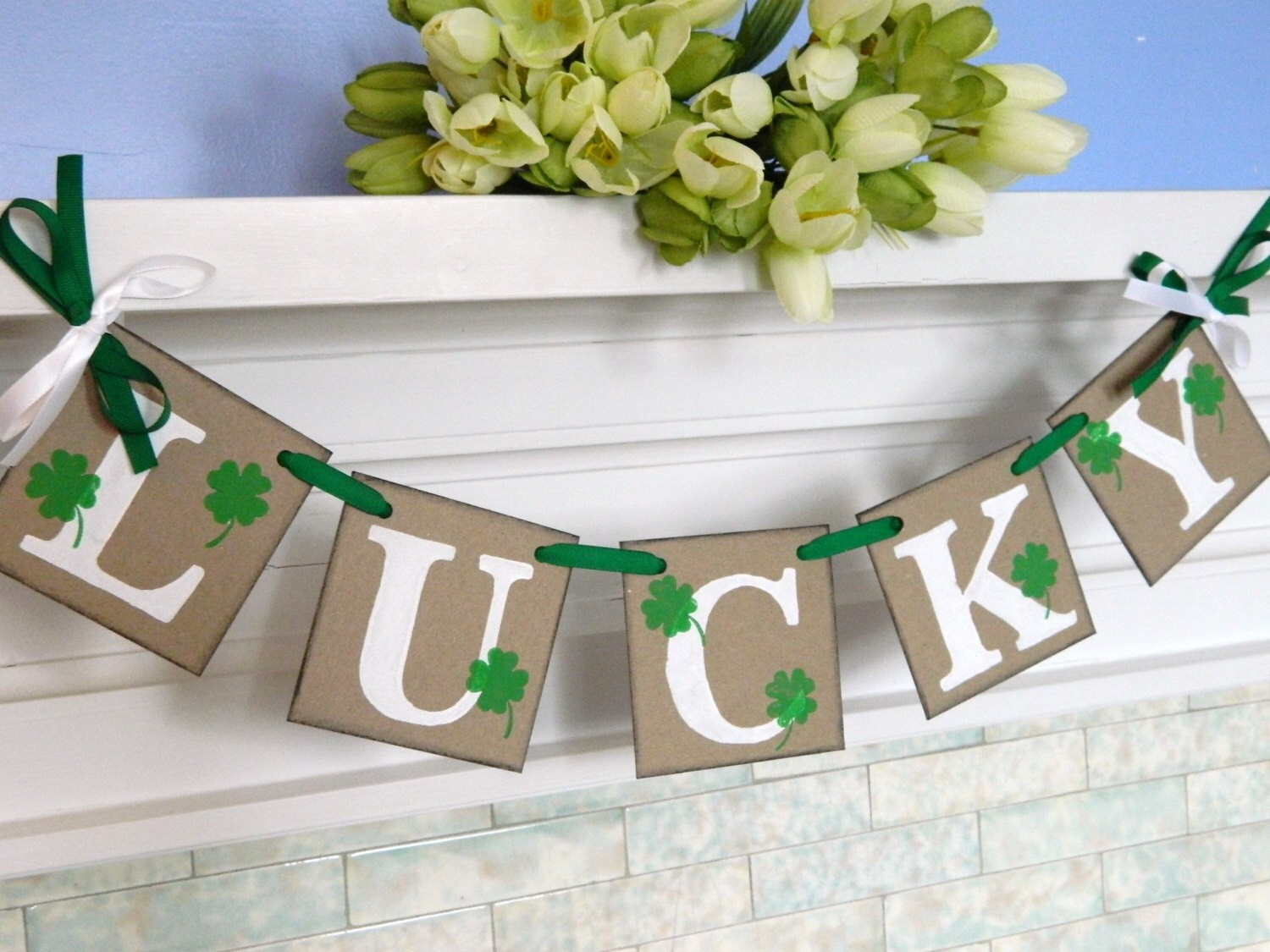 St Patrick's Day Decorations - LUCKY St Patrick's Day Banner - Irish ...