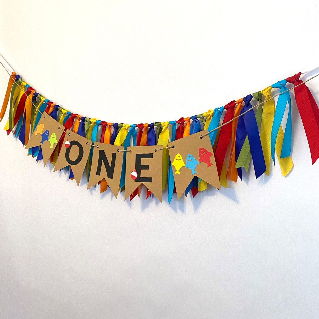 Gone Fishing 1st Birthday Banner: "one" Cake Smash Photo Prop - Etsy