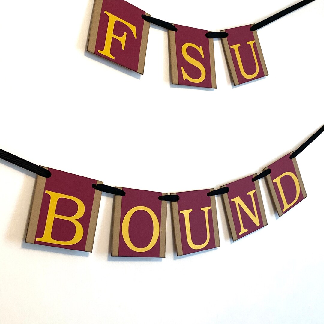 College Bound Banner Dark Red Graduation Decor Custom University Sign ...